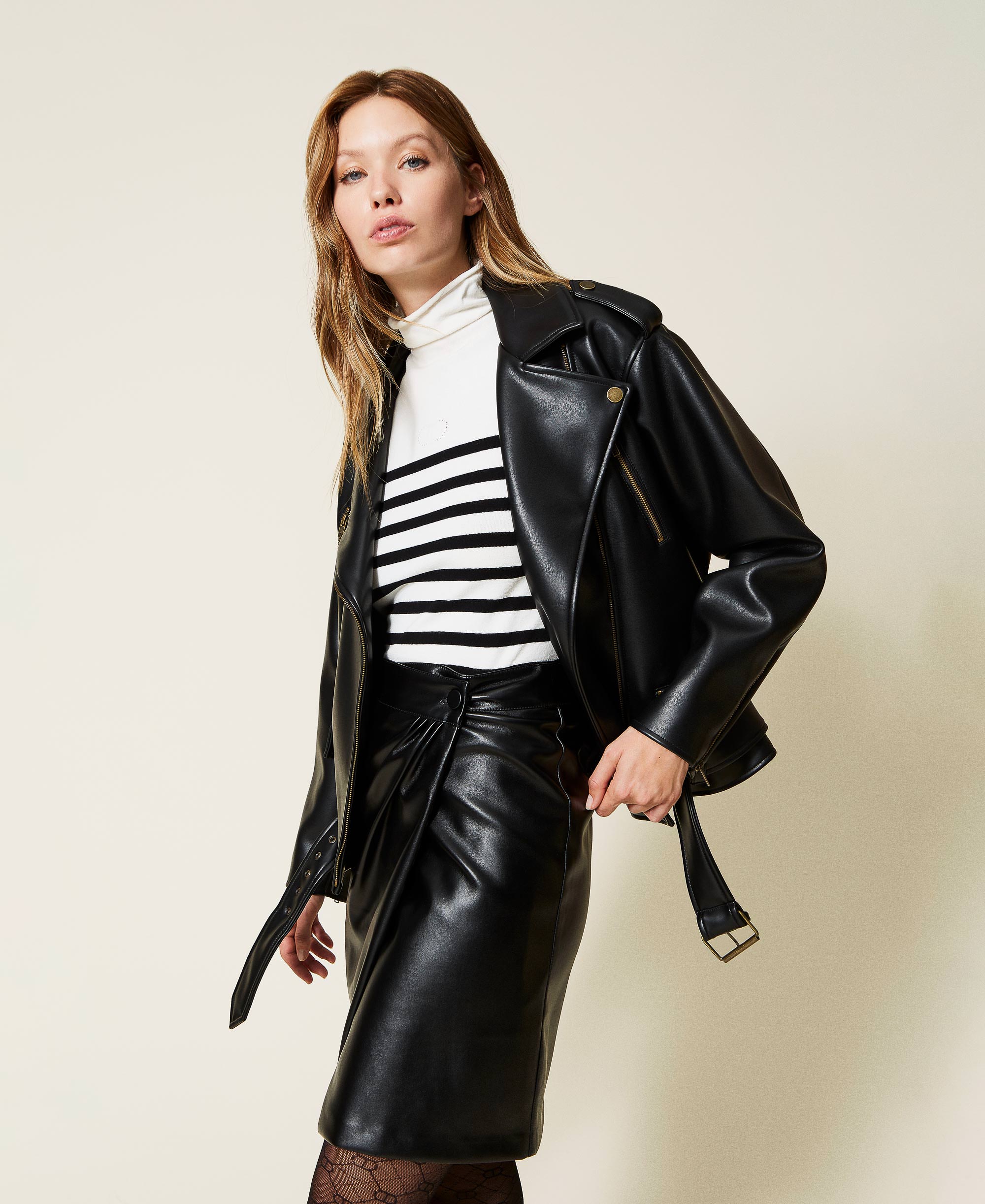 Юбка с запахом и эффектом кожи 222tp222c Twinset — купить в интернет магазине бренда женской