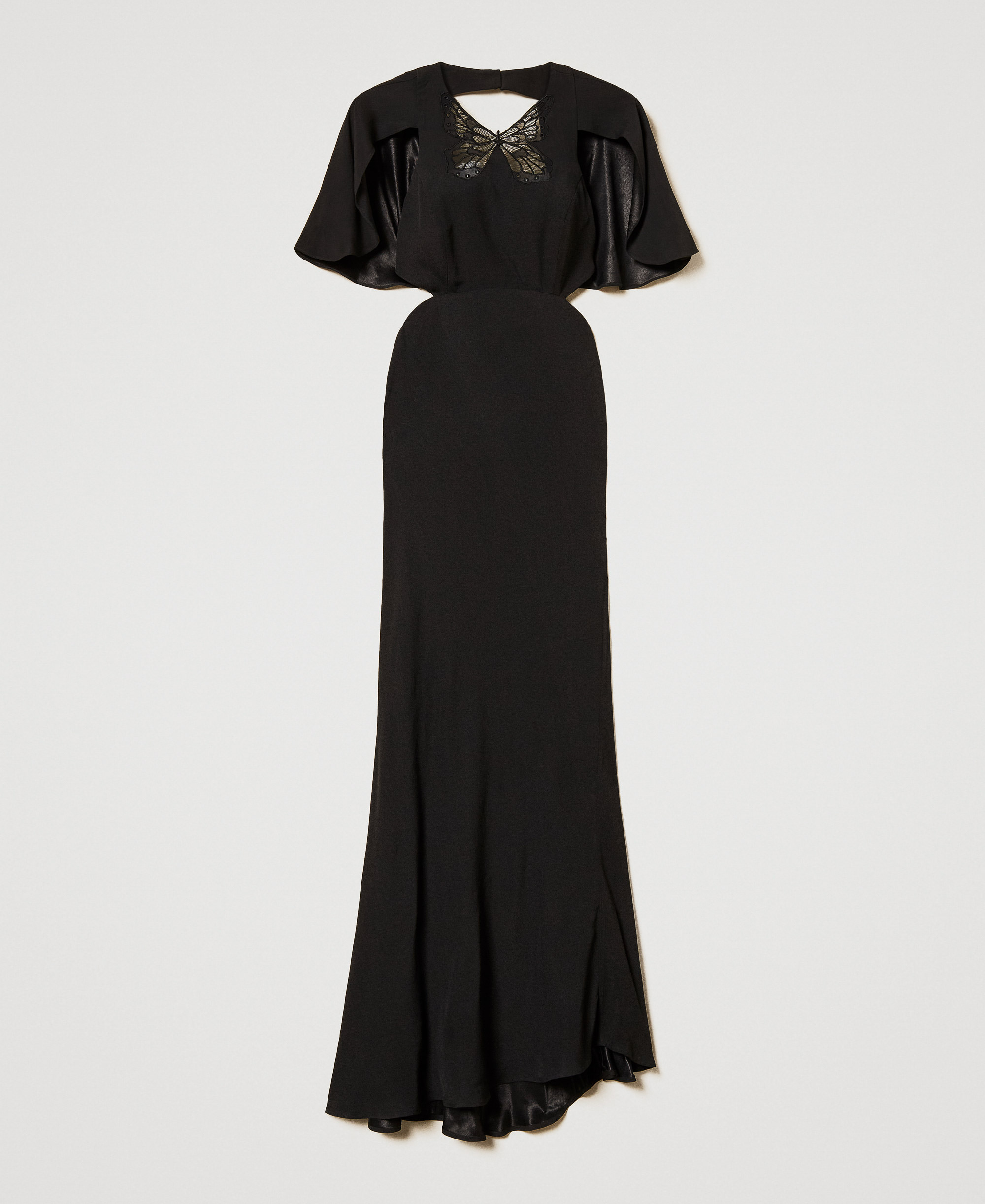 Длинное платье с вырезом и вышивкой в виде бабочки 251TS2012 TWINSET ...